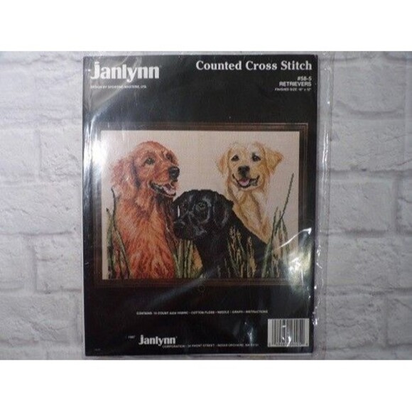 Janlynn | Art | Janlynn 585 Retrievers Counted Cross Stitch Craft Kit 6 ...